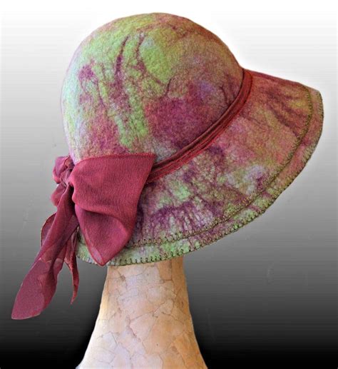 Hand Felted Pure Merino Wool Hat Spring Artisan Handmade Felt Hat