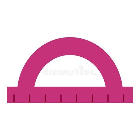 Pink Protractor Measuring Angles For Geometry Class Stock Illustration