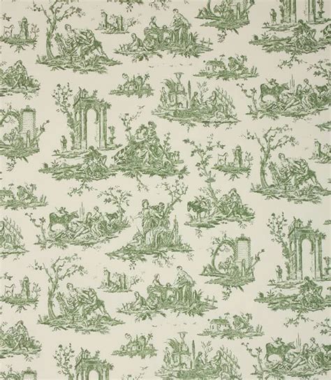 French Toile Fabric Sap Green Green Toile Fabric Decor Green