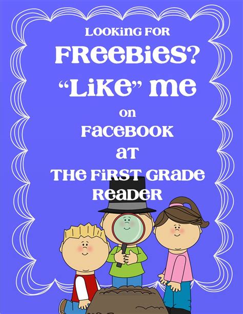Visit The First Grade Reader On Facebook For Freebies