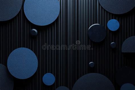 Abstract Dark Blue Shapes On Black Minimalist Geometric Background Design Perfect For Modern