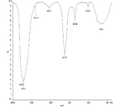 Ftir Spectrum Of Synthesized Snp From Ethanolic C Anisata Leaf Extract Download Scientific