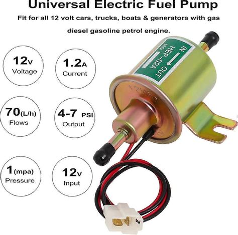 Universal Electric Fuel Pump 12v Low Pressure 4 7 Psi Inline Fuel Pump