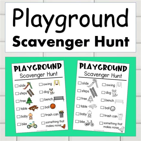 Playground Scavenger Hunt Hands On Teaching Ideas