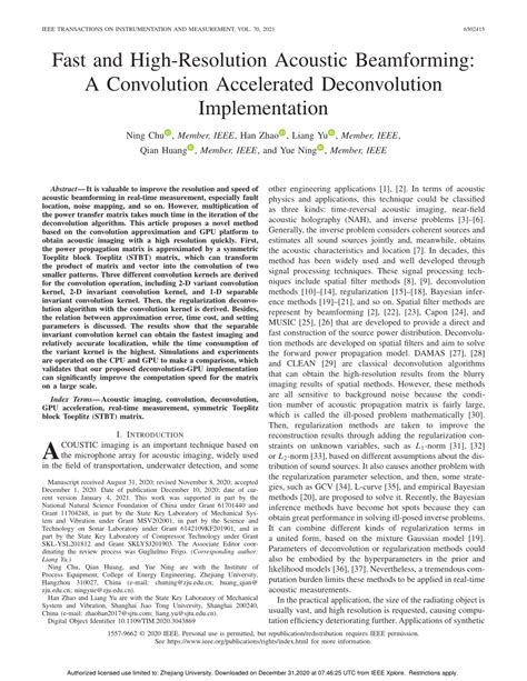 Pdf Fast And High Resolution Acoustic Beamforming A Convolution