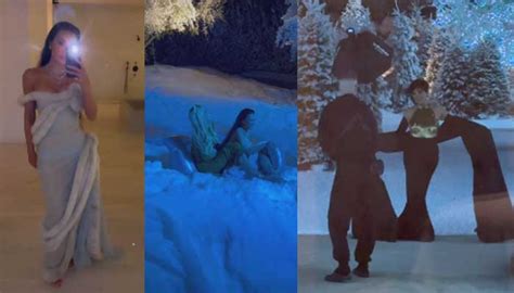 Kim Kardashian Enjoys Christmas Sledding And Sliving In Snow With