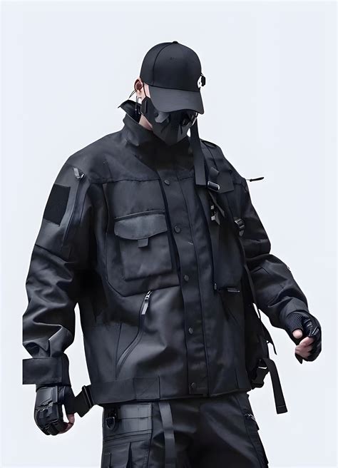 Tactical Bomber Jacket Blackout Techwear Uk