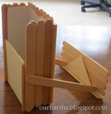 My Hobbies Popsicle Sticks Mobile Phone Stand And Card Holder