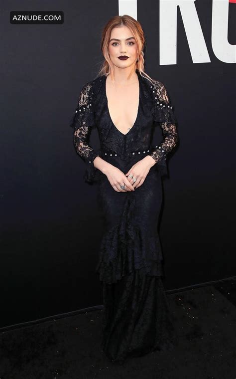 Lucy Hale Sexy Braless Actress Attends The Blumhouses Truth Or Dare
