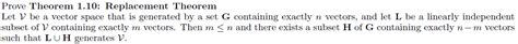 Solved Prove Theorem 110 Replacement Theorem Let V Be A