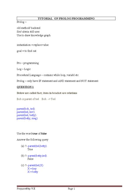Prolog Tutorial Question Tutorial On Prolog Programming Prolog Old Method Backend Siri