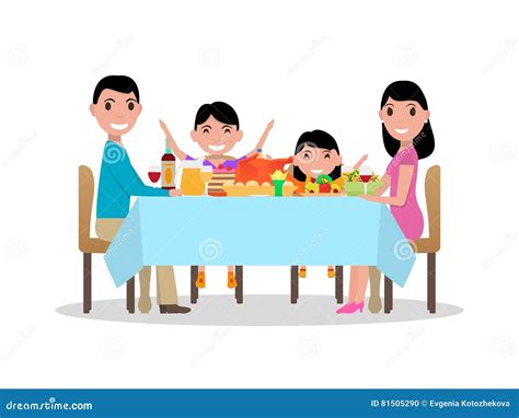 Cartoon Eating Dinner