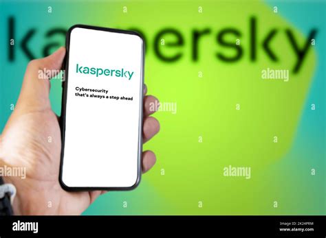 Rome Italy March 2022 The Logo Of The Kaspersky Antivirus On The