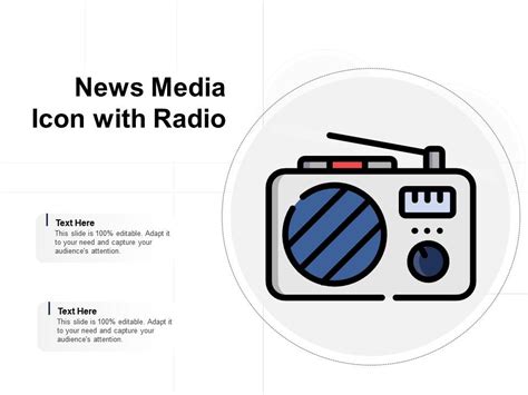 News Media Icon With Radio Powerpoint Slide Template Presentation