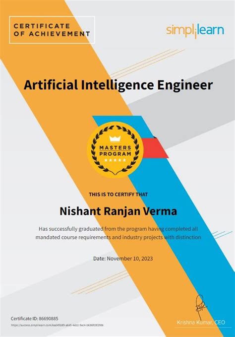 nishant ranjan verma on linkedin simplilearn mastersprogram ai