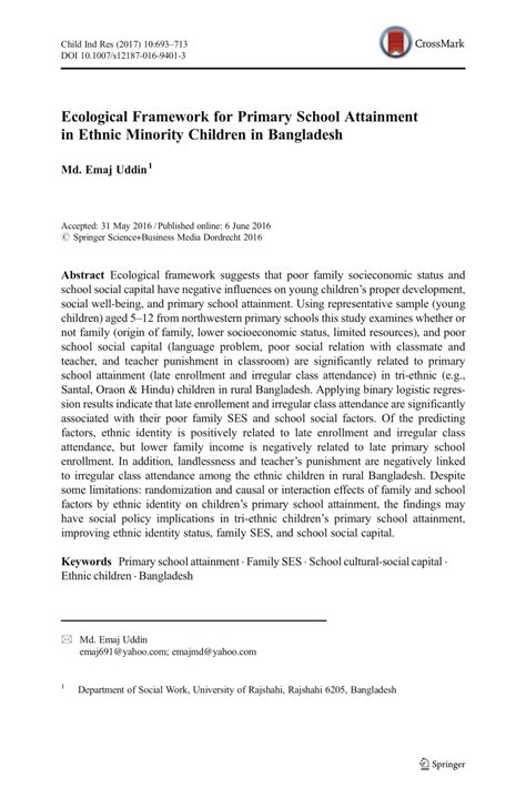 Pdf Ecological Framework