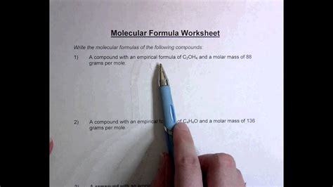 Empirical And Molecular Formulas Worksheet Pro Worksheet