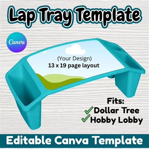 Lap Tray Template Editable Canva Design Dollar Tree Hobby Lobby Etsy