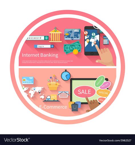 Internet Banking And E Commerce Concept Royalty Free Vector