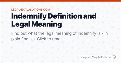 Indemnify Definition What Does Indemnify Mean