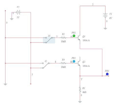 Basic BJT OR Gate Multisim Live
