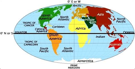 World Map Equator Map Tropic Of Capricorn Map