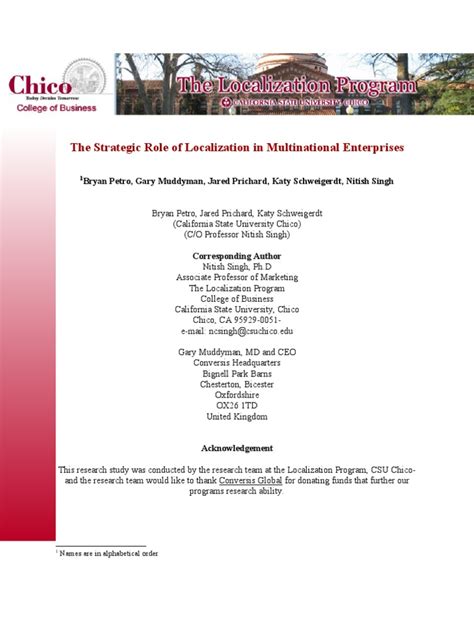 Strategic Role Of Localization In Multi National Enterprises Pdf Internet Strategic Management