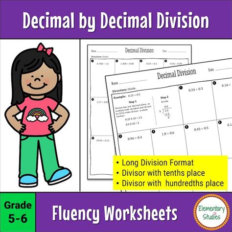 Dividing Decimal By Decimal Worksheets Elementary Studies