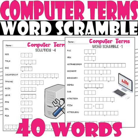 Parts Of A Computer Word Scramble Puzzle Parts Of A Computer Word Scramble Made By Teachers