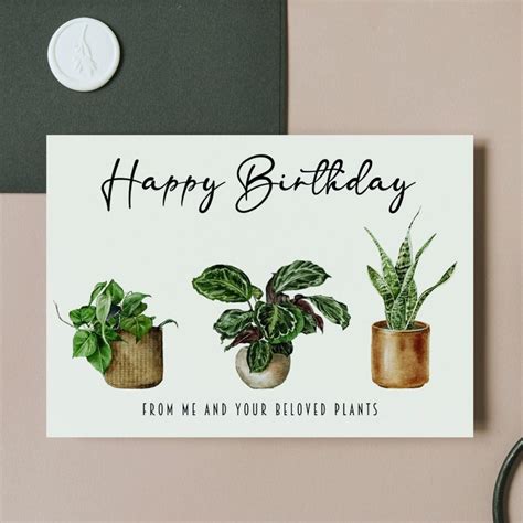 Plant Birthday Cards Etsy