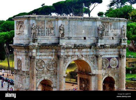 The Arch Of Constantine A Triumphal Arch In Rome Dedicated To The Emperor Constantine The Great