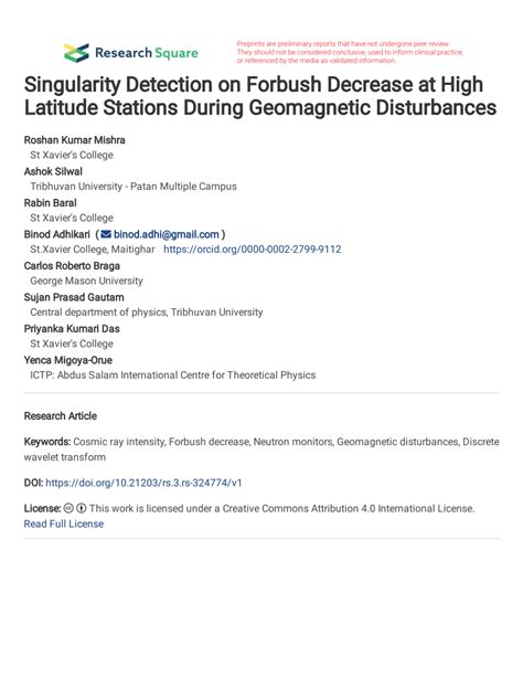 Pdf Wavelet Analysis Of Forbush Decrease At High Latitude Stations During Geomagnetic Disturbances