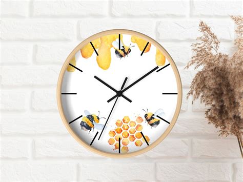 Modern Bee Wall Clock Unique Honey Bee Keeper T Honeycomb Bee