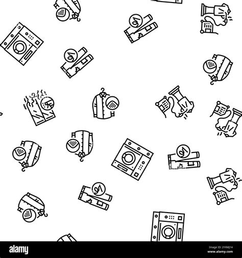 Dry Cleaning Laundry Wash Service Seamless Pattern Vector Stock Vector Image And Art Alamy