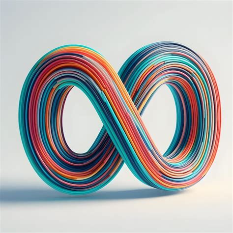 Premium Photo Infinity Symbol 3d With The Colors Of The Bifrost Bridge