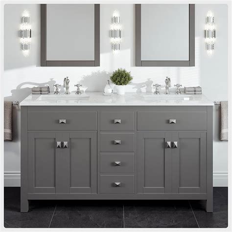 Gray Double Vanity Bathroom Sink