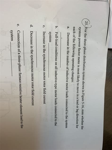 Solved 25 For The Three Phase Distribution System Shown In