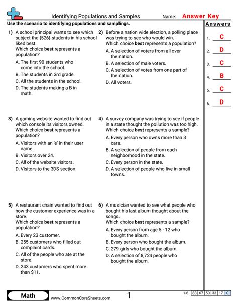 7th Grade Statistics Worksheets