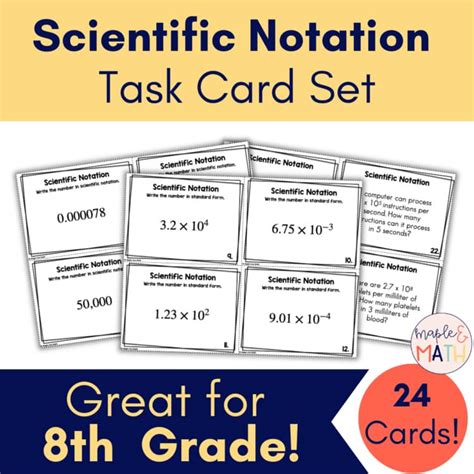 8th Grade Scientific Notation Task Card Set Math Activity Pre Algebra