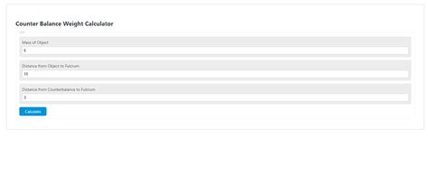 Counter Balance Weight Calculator Calculator Academy