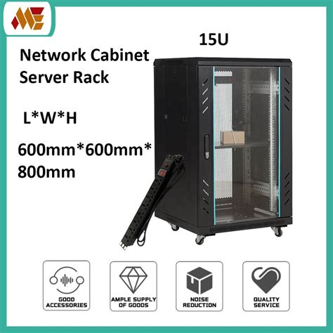 Network Cabinet Server Rack 15u Soundproof Fireproof Network Switch Cabinet With Lock And Wheel