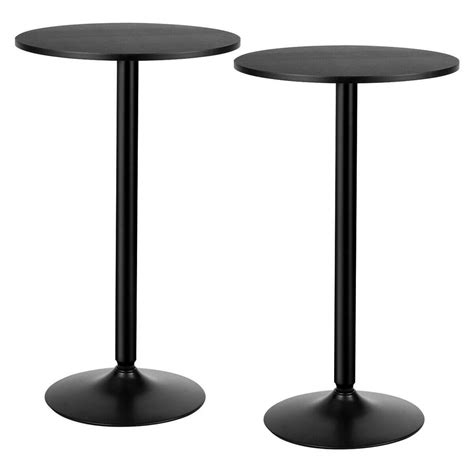 Gymax Set Of 2 Round Pub Table 24 Bistro Bar Height Cocktail Table W
