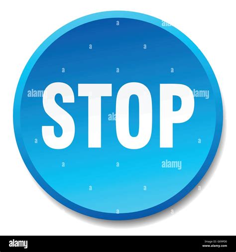 Stop Blue Round Flat Isolated Push Button Stock Vector Image And Art Alamy