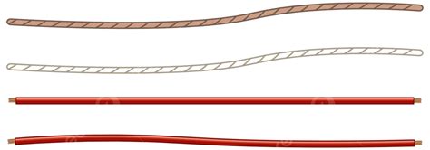 White Background Isolation Of Power Cables And Cords Vector Color Drawing Cable Png And
