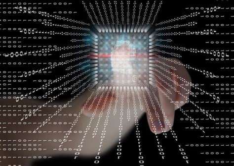 Fingerprint Scan Binary Code Stock Illustration Illustration Of