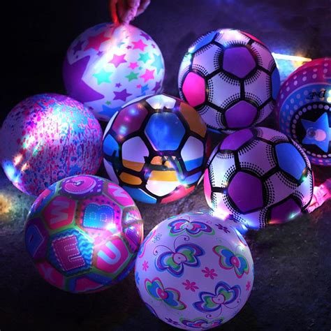 Buy 22cm Luminous Bouncy Ball Toys Led Light Inflatable Ball Outdoor