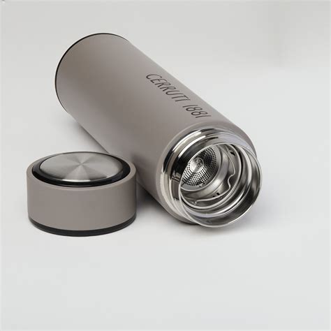 Mens Designer Thermal Flask Cerruti 1881 Beige Isothermal Flask Block