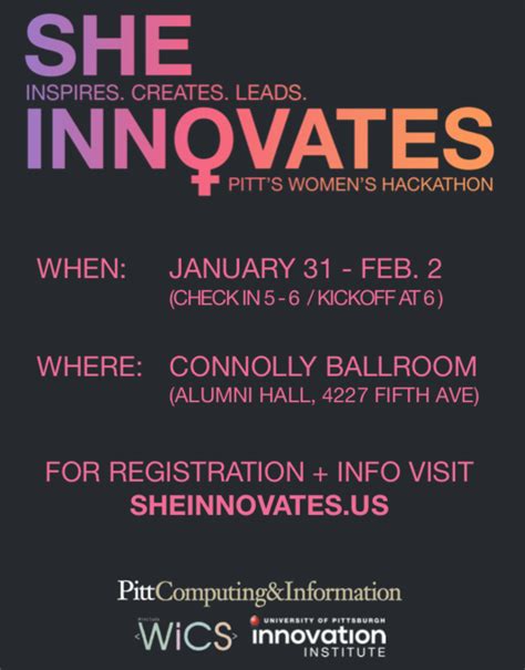 She Innovates Pitts Womens Hackathon Cis Rmu