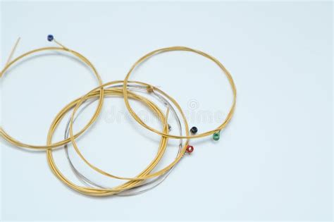 Twisted New Guitar Strings On White Background New Acoustic Guitar Strings Stock Image Image