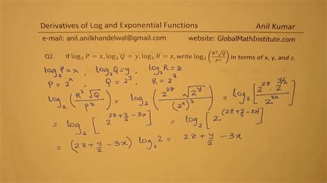 derivatives exponential and logarithmic functions mcv4u test youtube